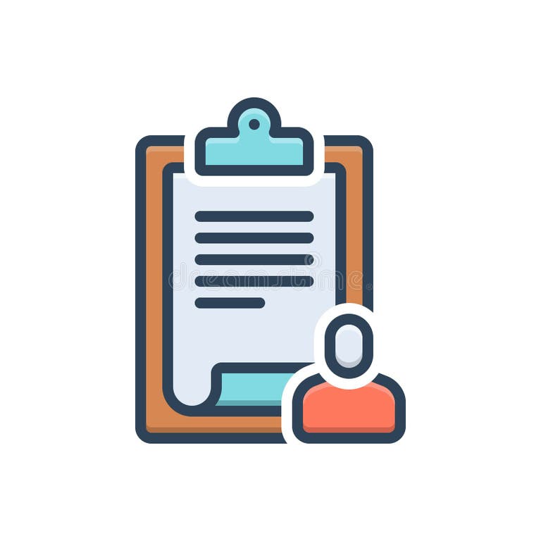 Color Illustration Icon for Task, Deed and Document Stock Illustration ...
