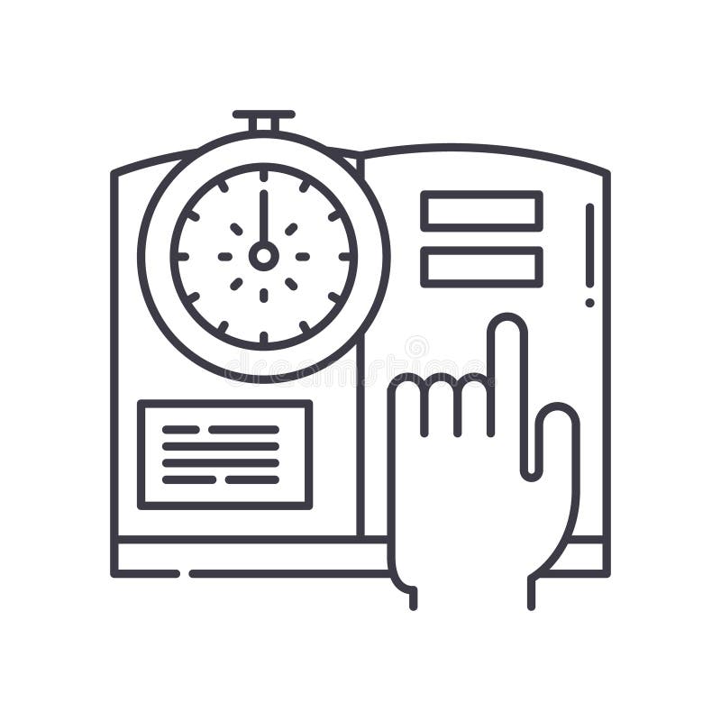 Daily Task Line Icon, Outline Symbol, Vector Illustration, Concept Sign ...