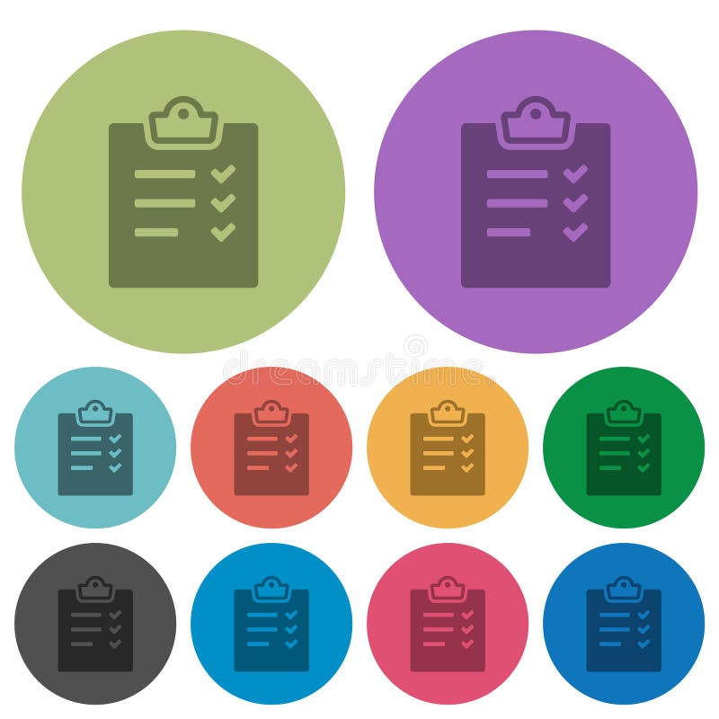 Task List Alternate Color Darker Flat Icons Stock Vector - Illustration ...