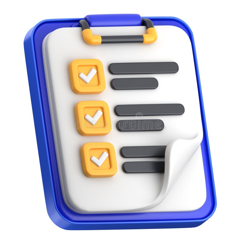 Task List 3D Render stock illustration. Illustration of improvement ...