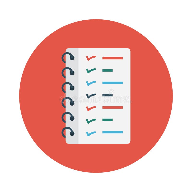 Task List Thin Color Lline Vector Icon Stock Vector - Illustration of ...