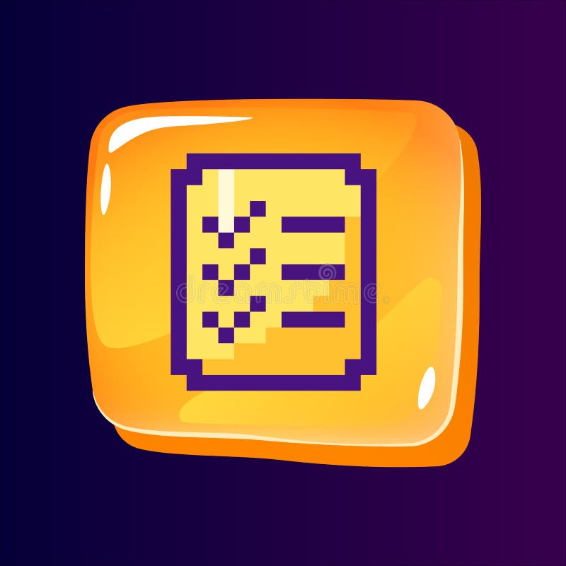 Task List Glossy Ui Button with Pixelated Color Icon Stock Vector - Illustration of survey ...