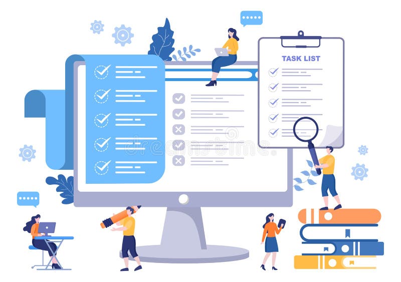 Task List Vector Illustration To Do List Time Management, Work Planning ...