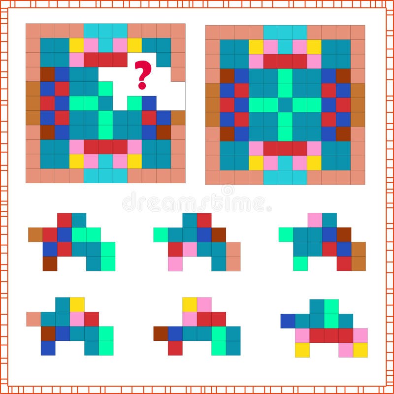 Task of Logic and Attention. for Children. Find the Right Part Stock ...