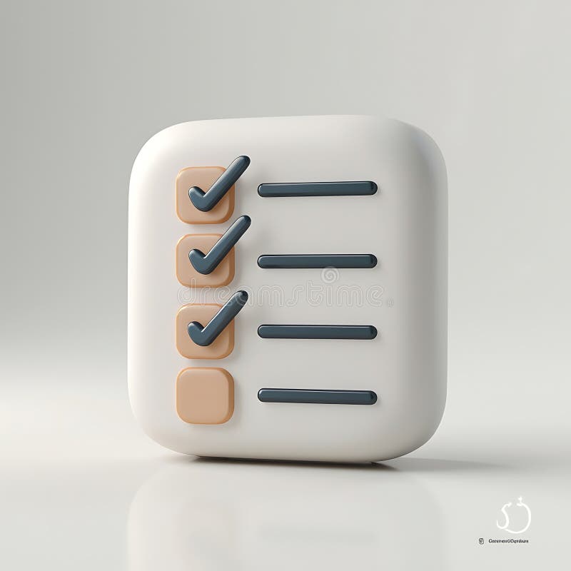 Task Management 3D Checklist, Productivity Solution Icon Stock ...