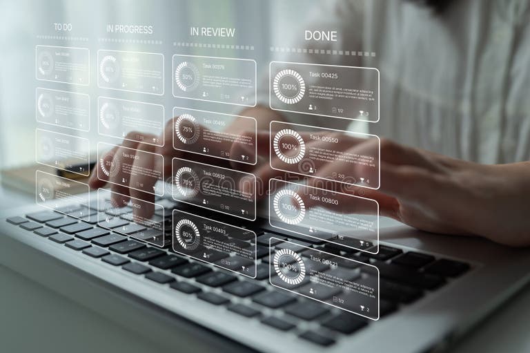 Task Management Dashboard Kanban View Latch Stock Photo - Image of technology, deadline: 394447692