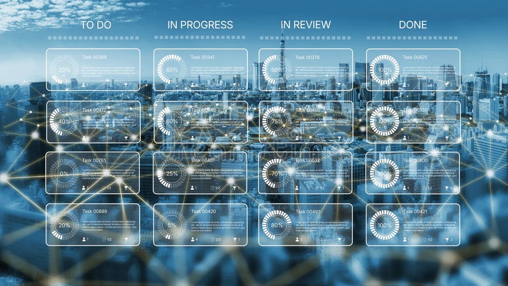 Task Management Dashboard Kanban View Vouch Stock Photo - Image of ...
