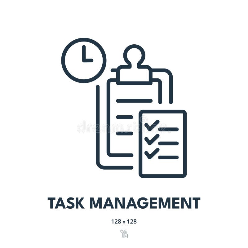 Task Management Icon. Schedule, Checklist, Plan. Editable Stroke ...