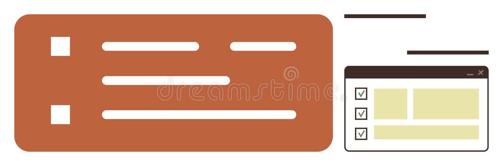 Task Management Interface with Checklist and Form Design Elements Stock Vector - Illustration of ...