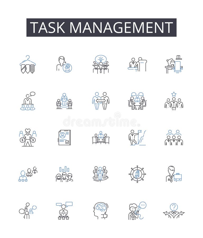 Task Management Line Icons Collection. Time Management, Project ...