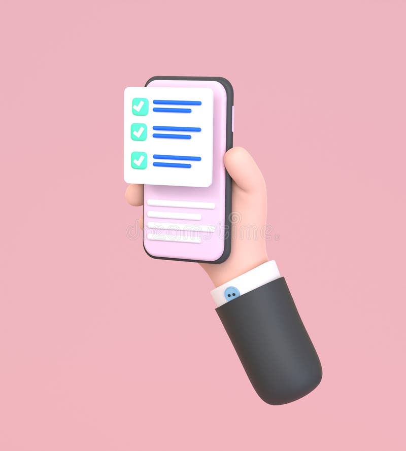 Task Management Todo Check List with Mobile Phone Holding Hand Stock ...