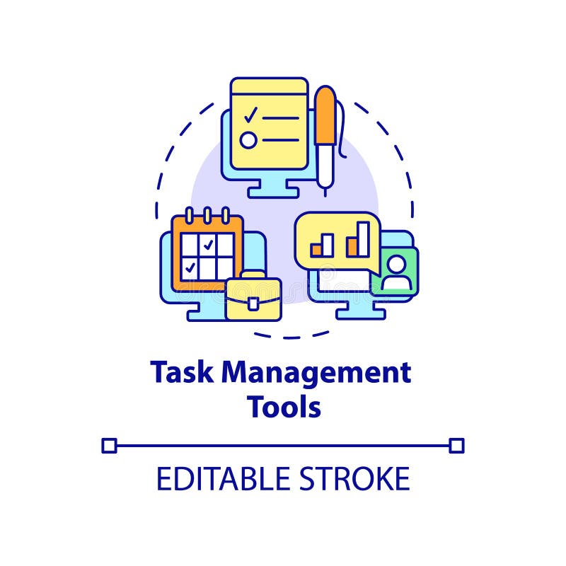 Task Management Tools Concept Icon Stock Vector - Illustration of ...