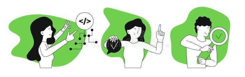 Task Management Vector Illustration with People Set. Business Schedule ...