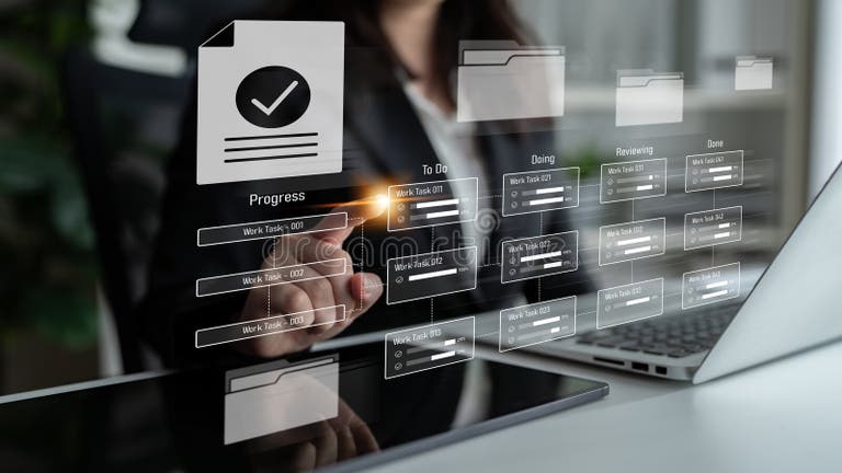 Task Management Workflow and Project Progress Tracker Latch Stock Illustration - Illustration of ...