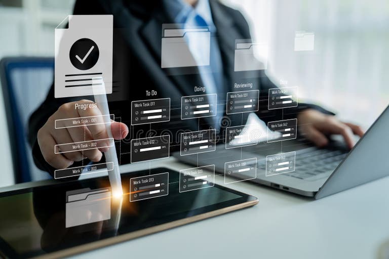 Task Management Workflow and Project Progress Tracker Latch Stock Illustration - Illustration of ...