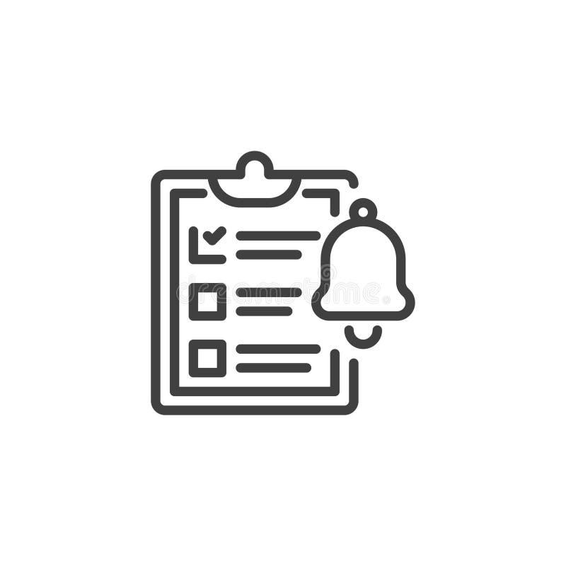 Task Notification Line Icon Stock Illustration - Illustration of pixel ...