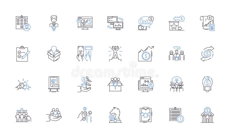 Task Optimization Line Icons Collection Streamlining Efficiency Productivity Simplification