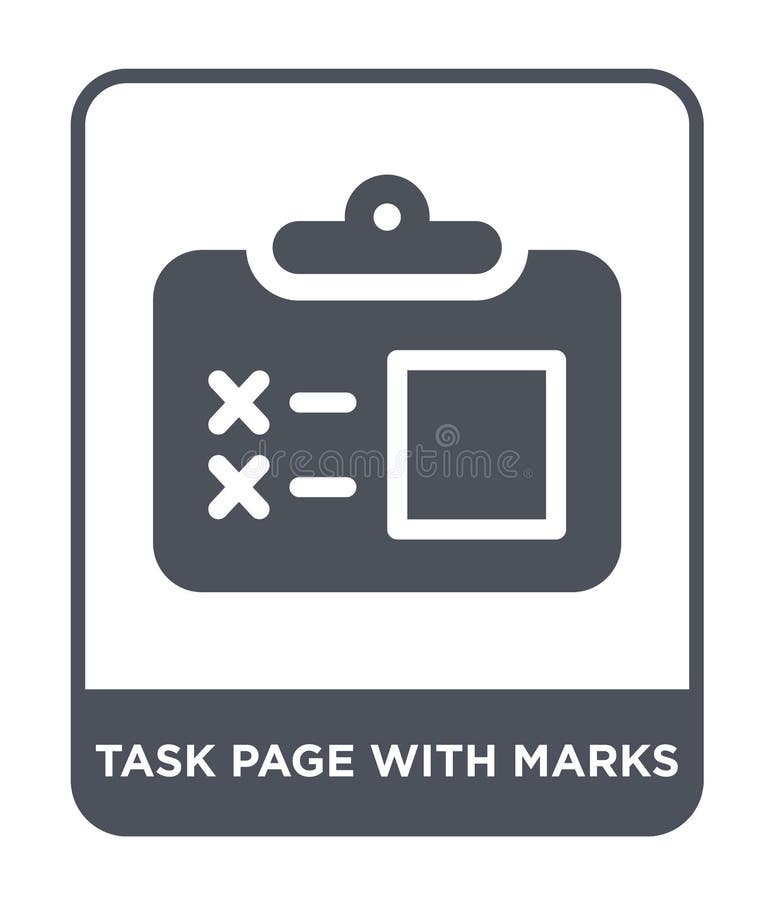 Task Page with Marks Icon in Trendy Design Style. Task Page with Marks ...