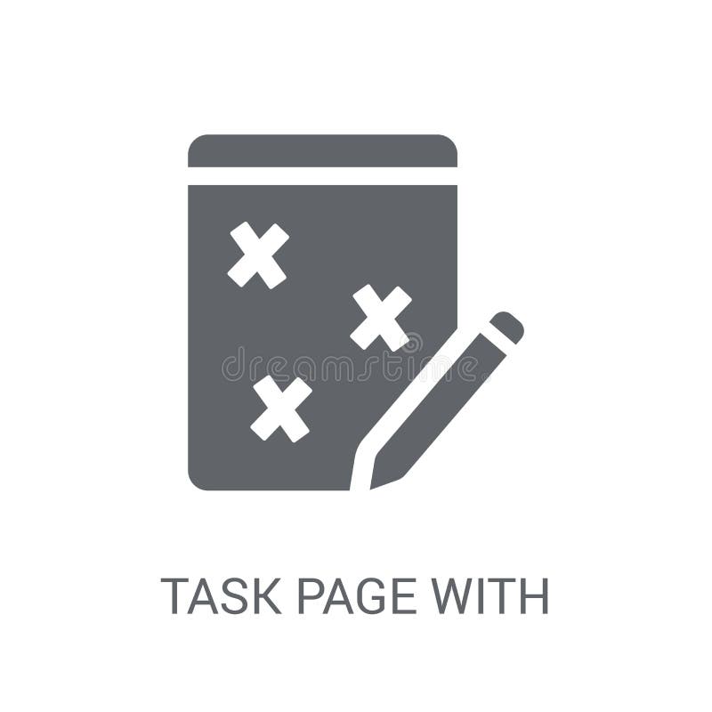Task Page with Marks Icon. Trendy Task Page with Marks Logo Concept on ...