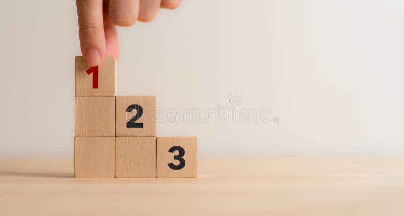 Task Priority and Management Concept. Wooden Cube Blocks with Number ...