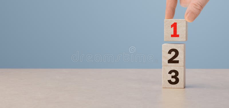 Task Priority and Management Concept. Wooden Cube Blocks with Number ...