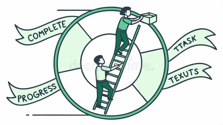 Task Progress Wheel, Project Management and Step-by-step Process Vector ...