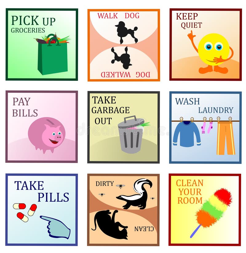 Daily task reminder stock vector. Illustration of walk - 36553762