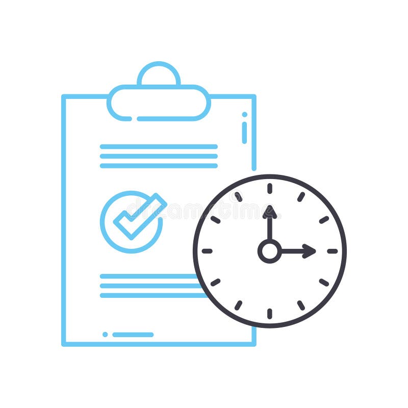 Daily Task Routine Line Icon, Outline Symbol, Vector Illustration ...