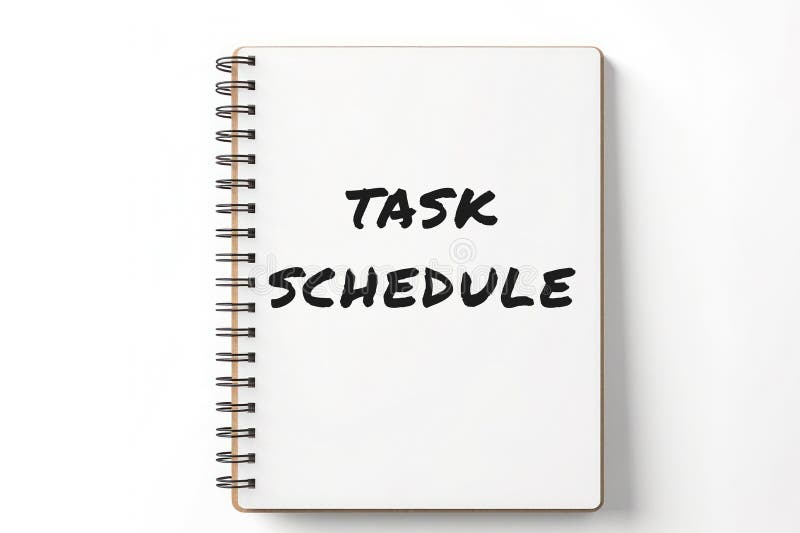 Task Schedule Inscription Text Words on Notepad Page Stock Illustration ...