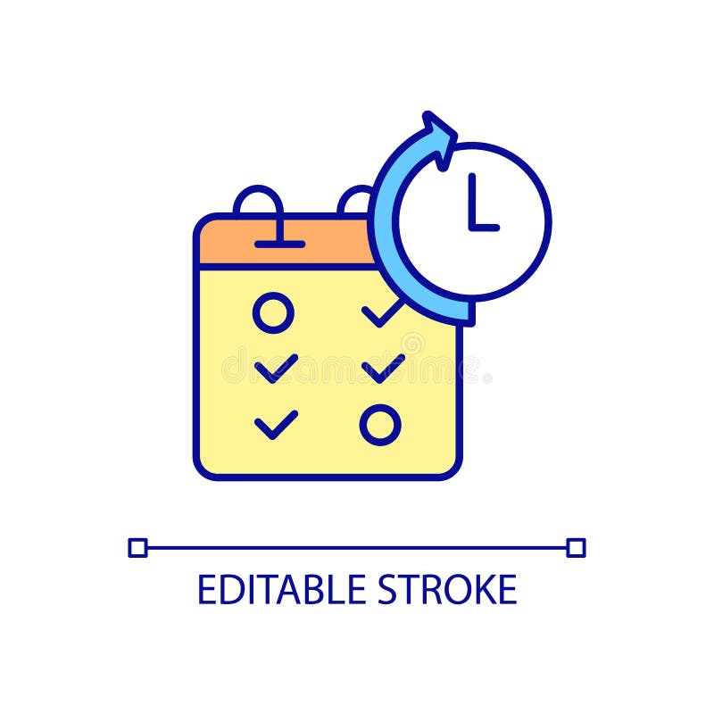 Re-schedule RGB color icon stock vector. Illustration of icon - 209611054