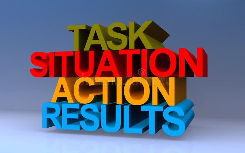 Task Situation Action Results on Blue Stock Illustration - Illustration ...