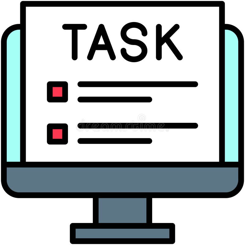 Task, Telecommuting or Remote Work Icon, Vector Illustration Stock ...