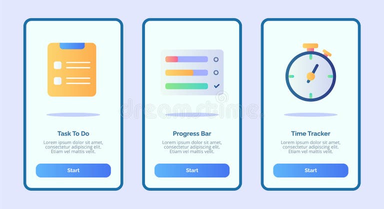 Task To Do Progress Bar Time Tracker for Mobile Apps Template Banner ...
