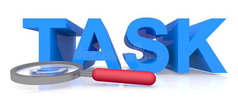 Task on white stock illustration. Illustration of blue - 205555162