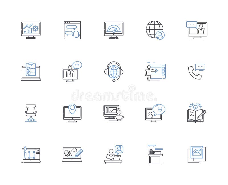 Task Workflow Line Icons Collection Automation Streamline Efficiency Collaboration