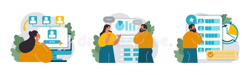 Tasking Set. Setting and Following Schedule Stock Vector - Illustration ...