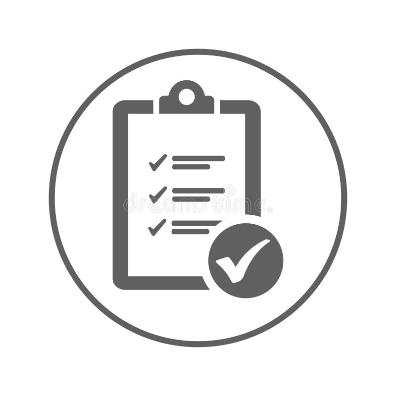 Tasks Check, Gray Checklist Icon Stock Vector - Illustration of mark ...