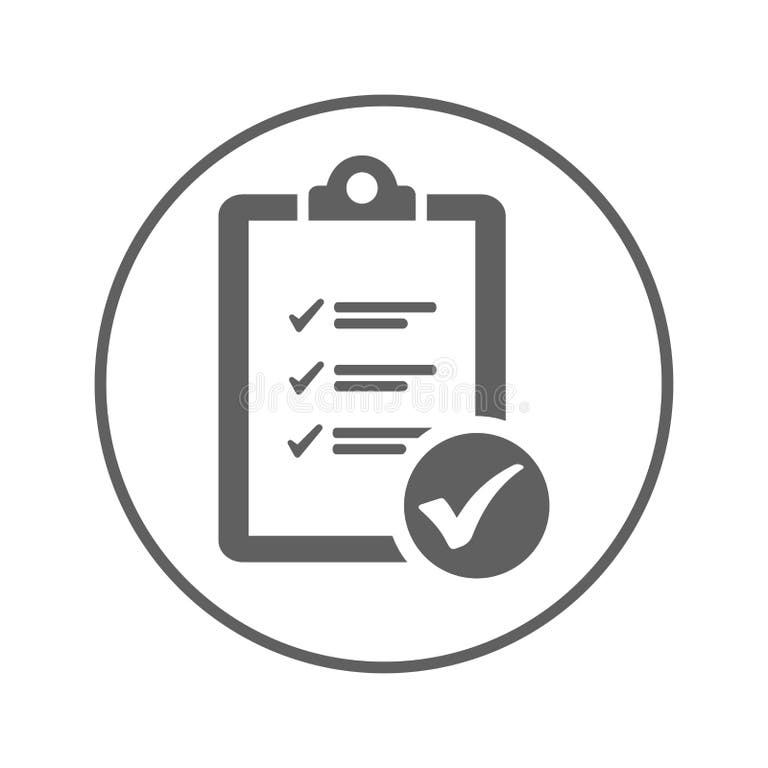 Tasks Check, Gray Checklist Icon Stock Vector - Illustration of mark ...