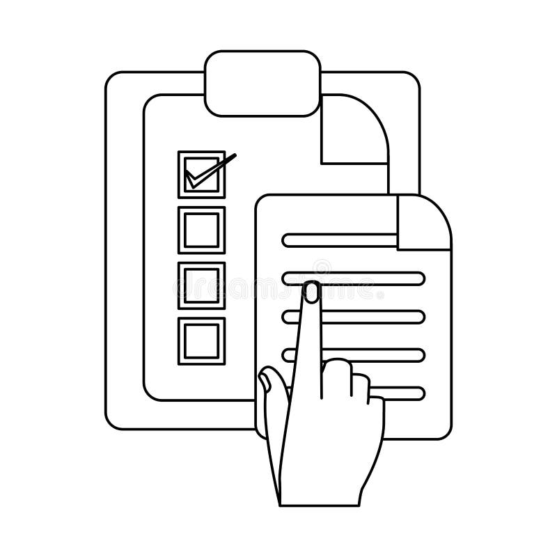 Tasks on Clipboard in Black and White Stock Vector - Illustration of ...