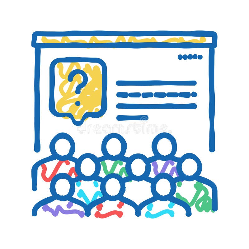 Tasks for Discussion on Forum Icon Doodle Illustration Stock Image ...
