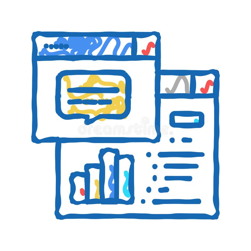 Tasks Hierarchy Digital Processing Icon Doodle Illustration Stock ...