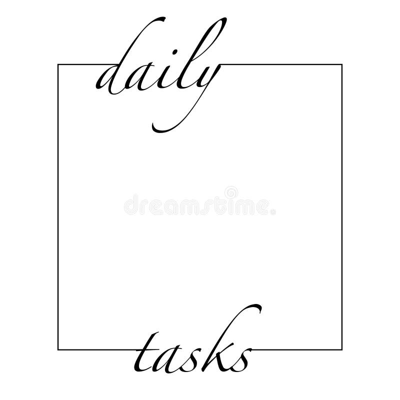 Daily Tasks Text Background Stock Vector - Illustration of calligraphic ...