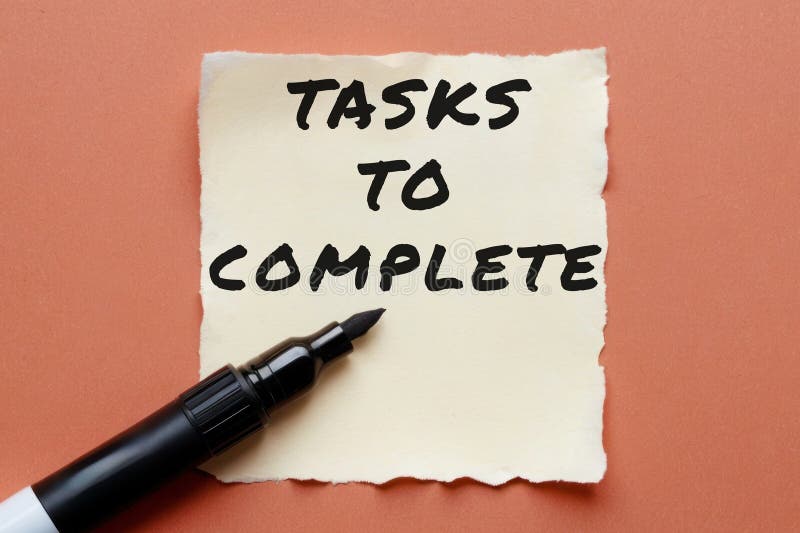 Tasks To Complete Inscription Text Words on Paper Stock Illustration ...