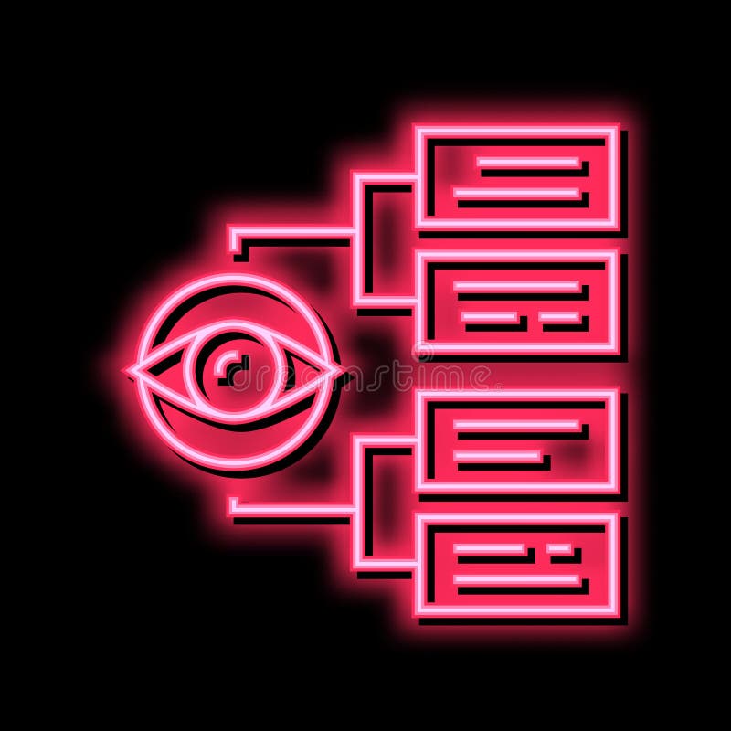 Tasks Vision Neon Glow Icon Illustration Stock Vector - Illustration of ...
