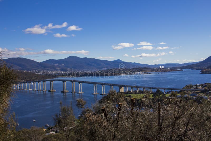 Tasman Bridge in Hobart stock image. Image of sign, road - 19473075