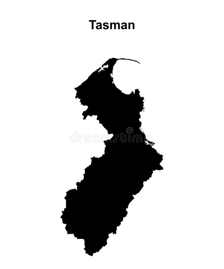 Tasman outline map stock vector. Illustration of shape - 360614621