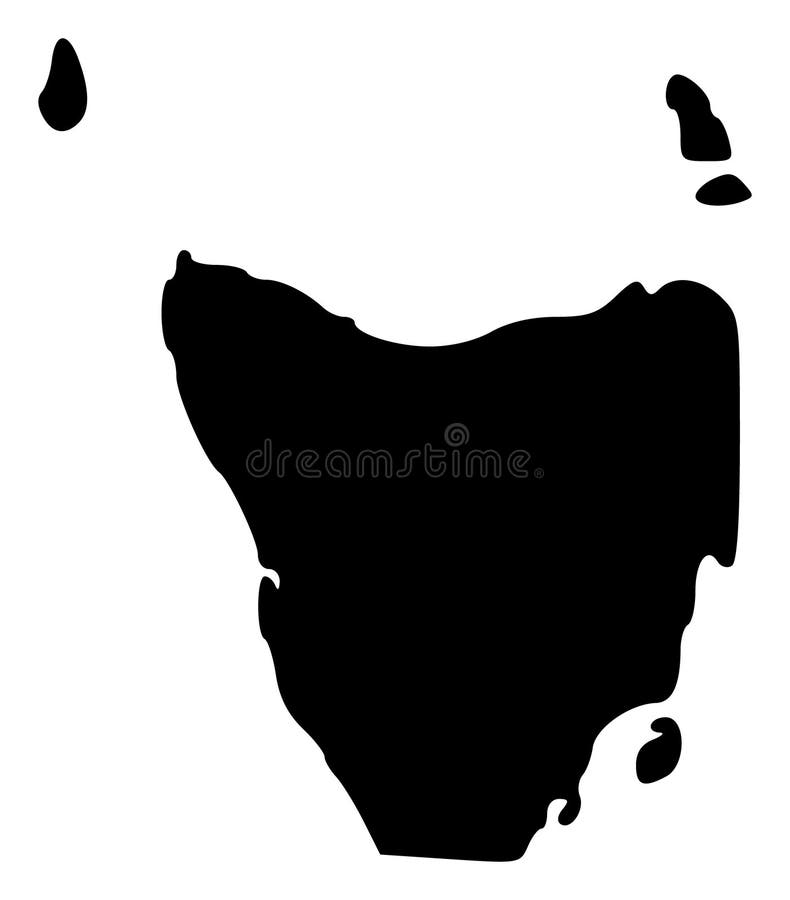 Tasmania Map Australia Region Shape Outline Stock Vector - Illustration ...