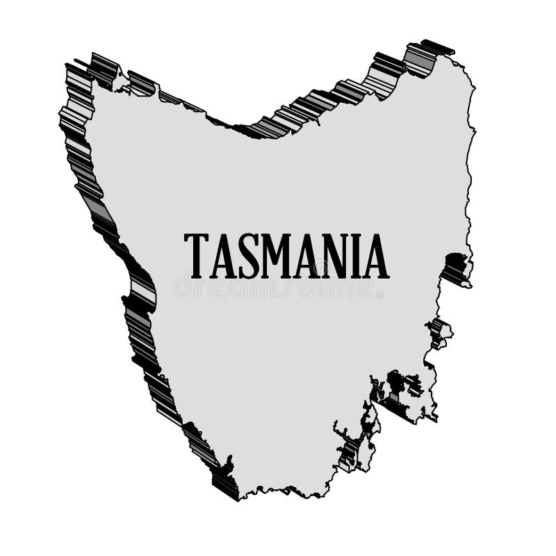 Tasmania 3D Map stock vector. Illustration of australia - 237889433