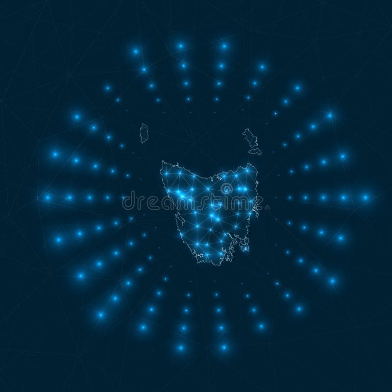 Tasmania digital map stock vector. Illustration of internet - 184695672