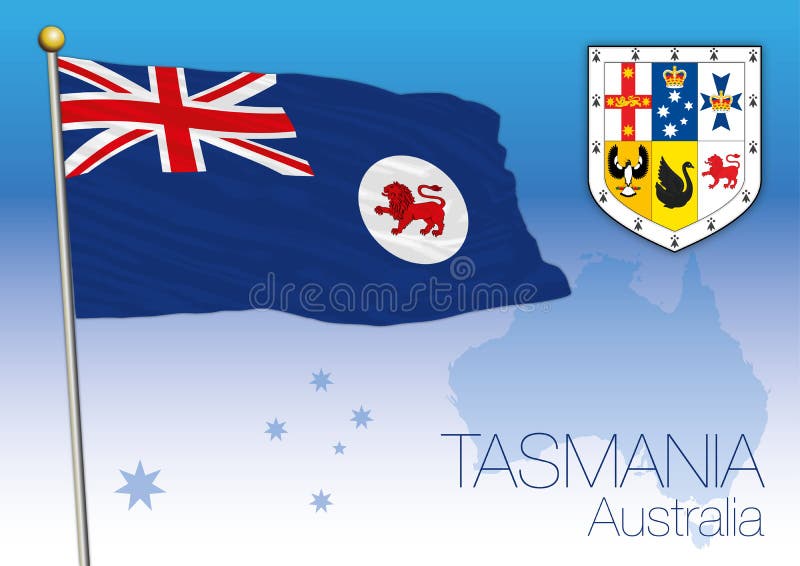 Tasmania Tas Flag Vector Illustration on White Background. States Flag ...